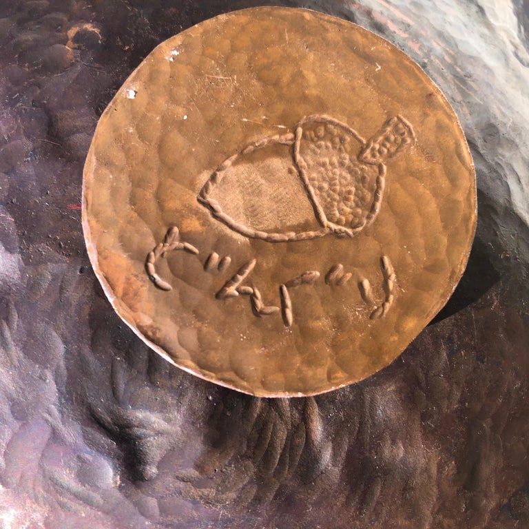Japanese Antique Hand wrought Copper Tanuki at 1stDibs