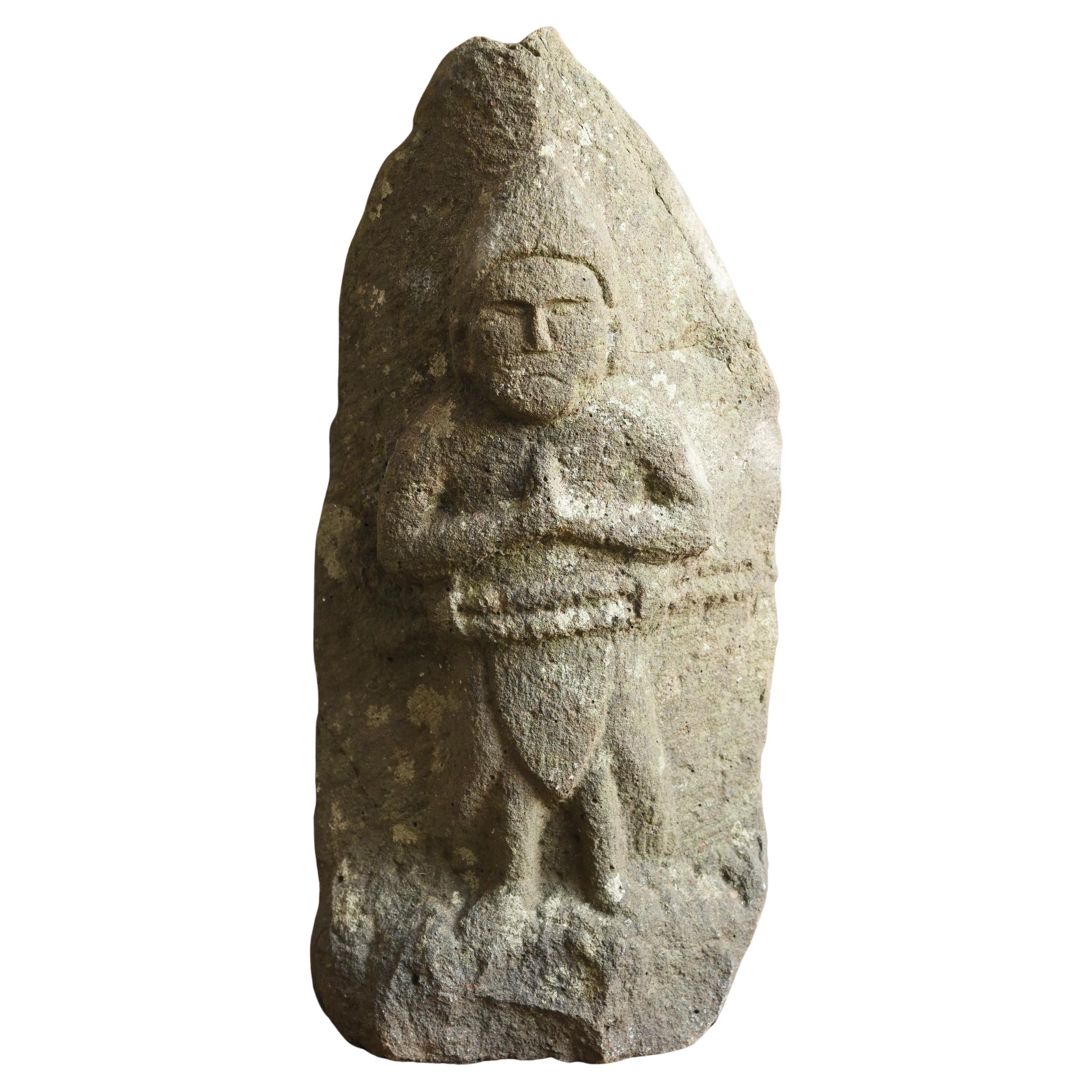 Japanese antique stone Buddha statues / Underworld scribe / Edo period ...