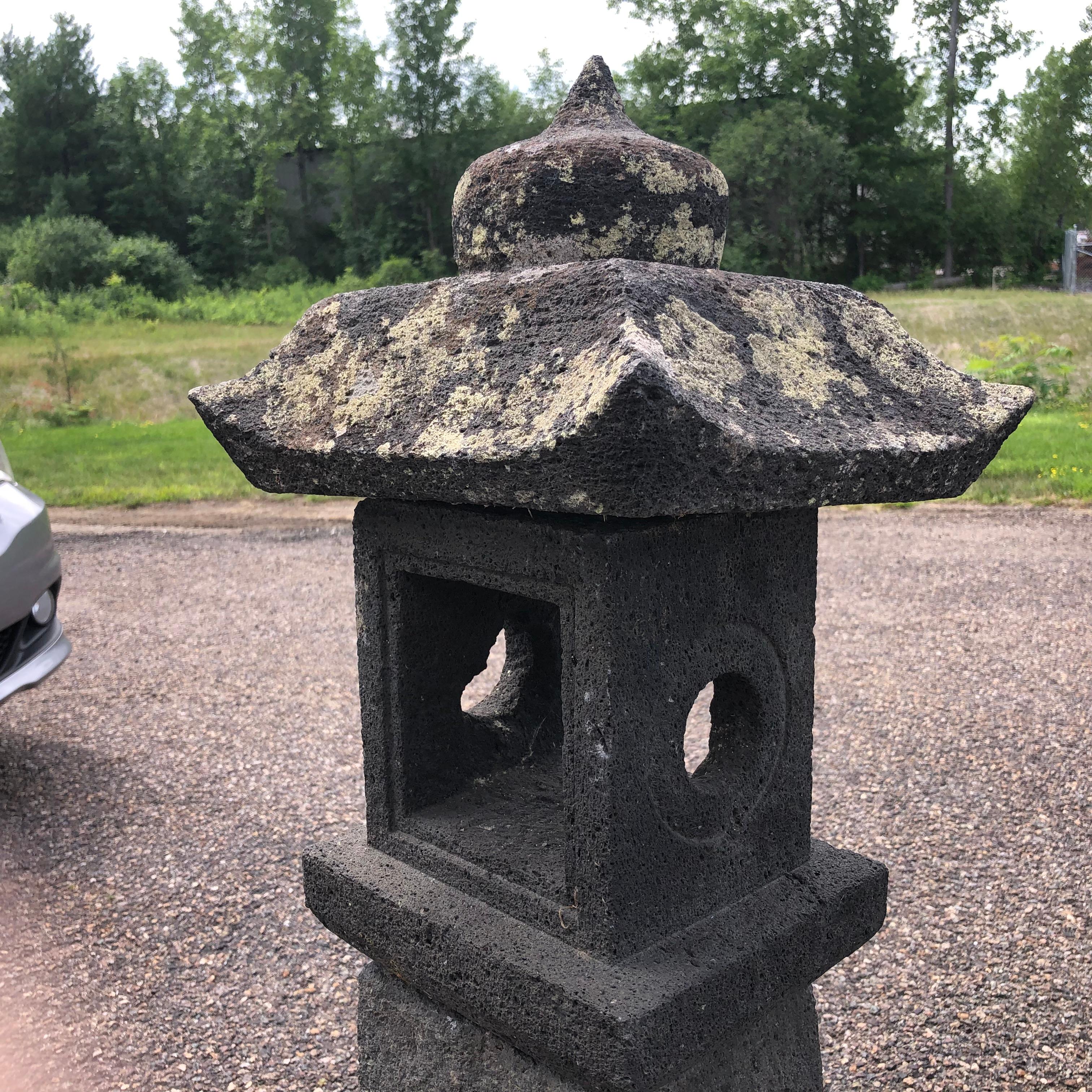 Japanese Antique Stone Pathway Lantern For Sale at 1stDibs