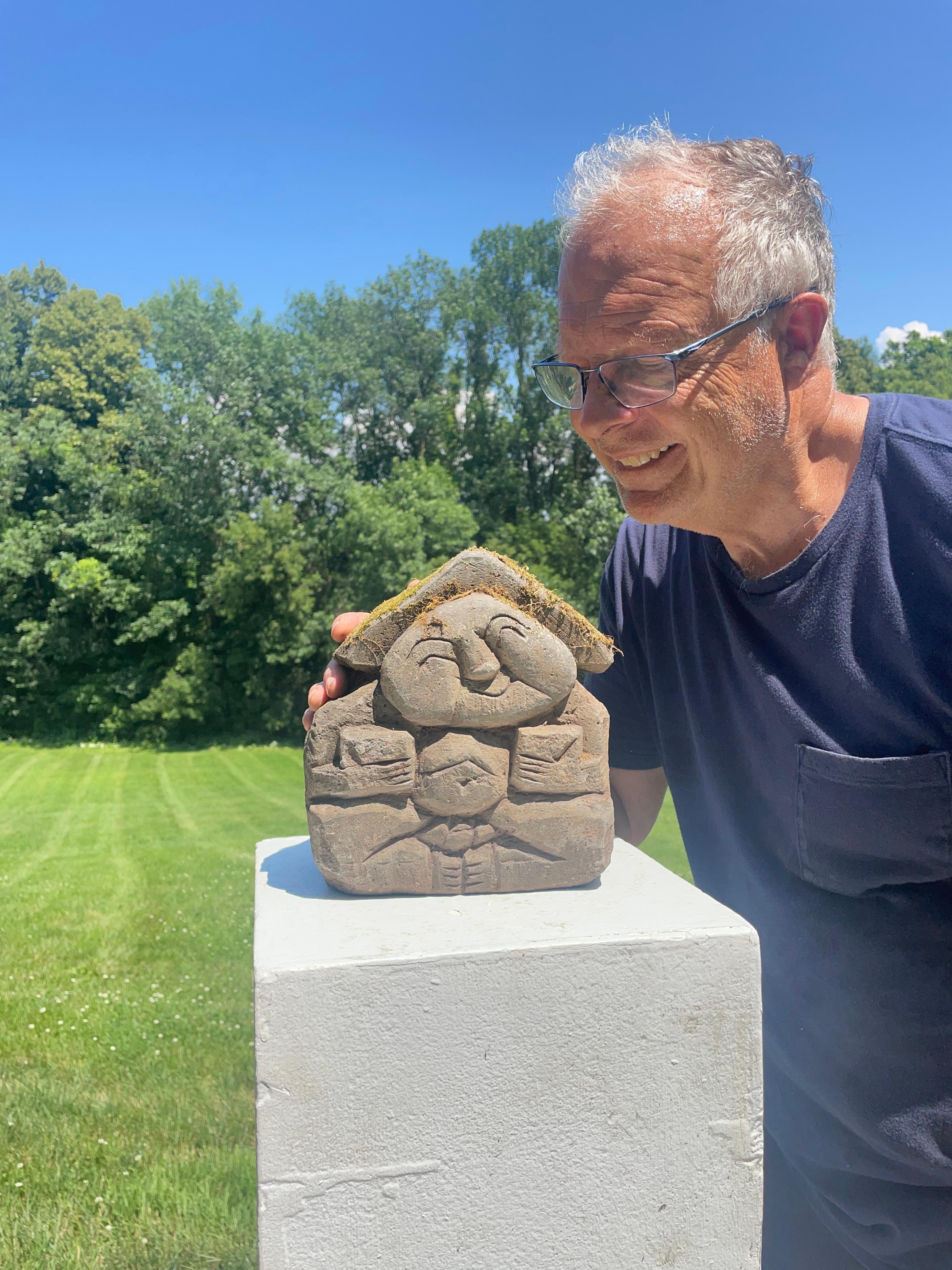 Japanese Antique Stone Rice God Buddha Protector at 1stDibs