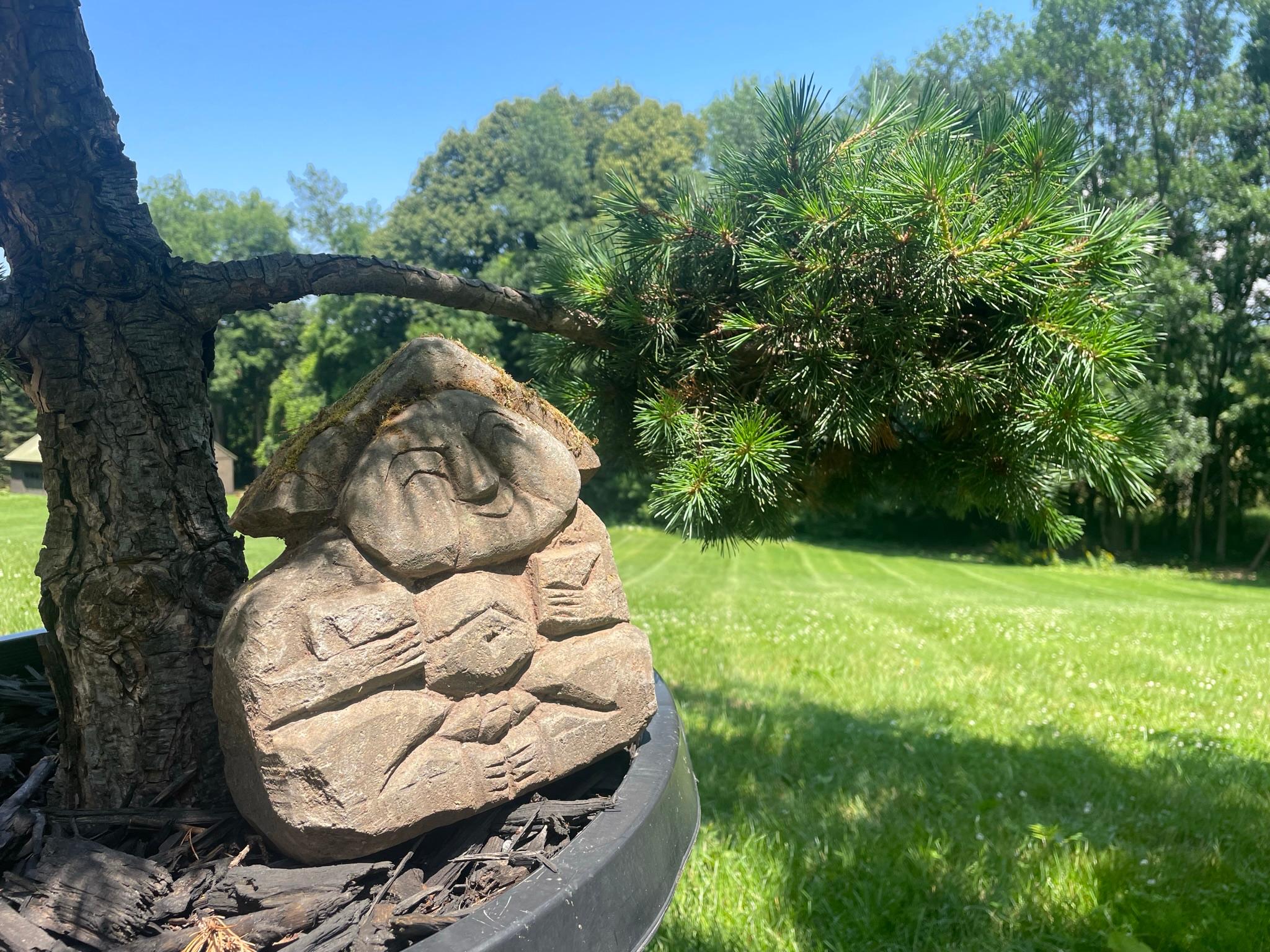 Japanese Antique Stone Rice God Buddha Protector For Sale at 1stDibs