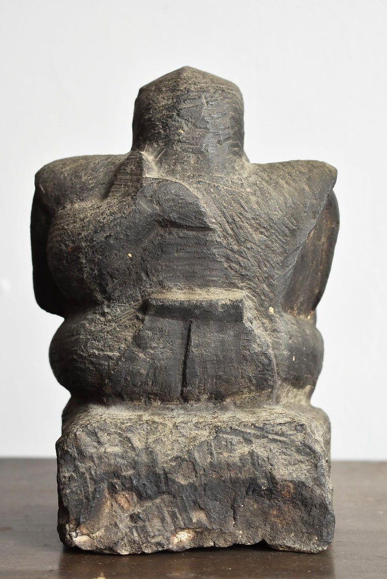 Japanese Antique Stone Statue / Two Gods / Edo Period / Buddha /Stone ...