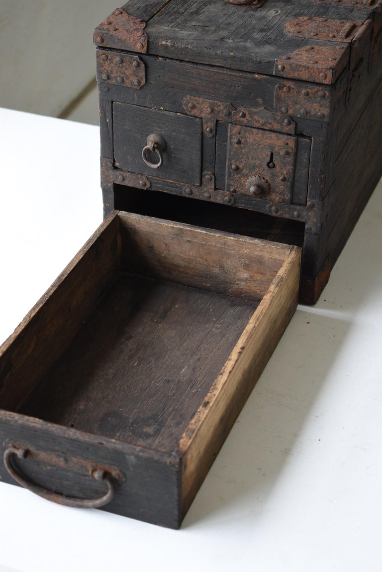 Japanese Antique Storage Box 1800s-1860s/Tansu Contemporary Art ...