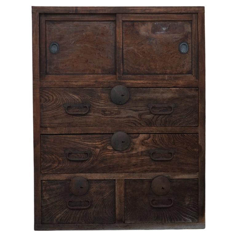 Japanese Antique Wooden Drawers Storage Box 1910s-1930s Wabi-Sabi For ...