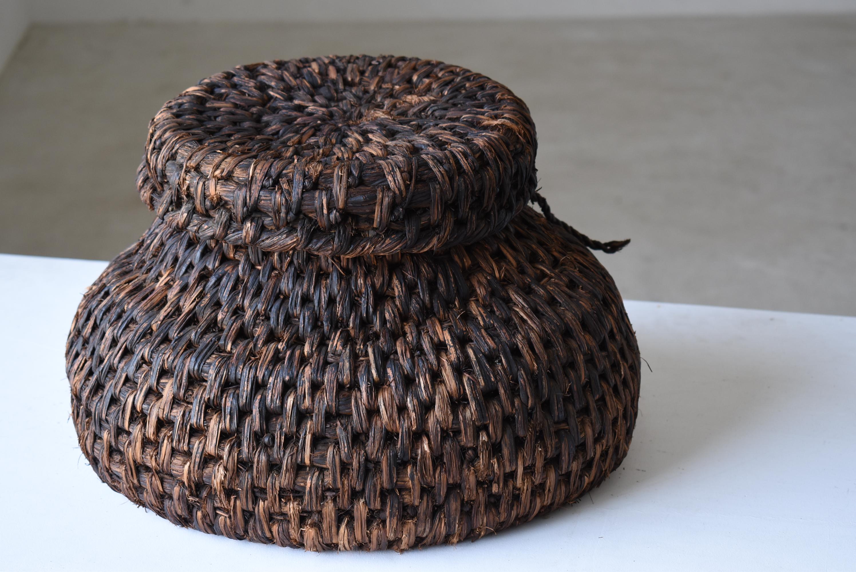 Japanese Antique Straw Basket 1860s-1900s/Flower Vase Wabisabi Mingei ...