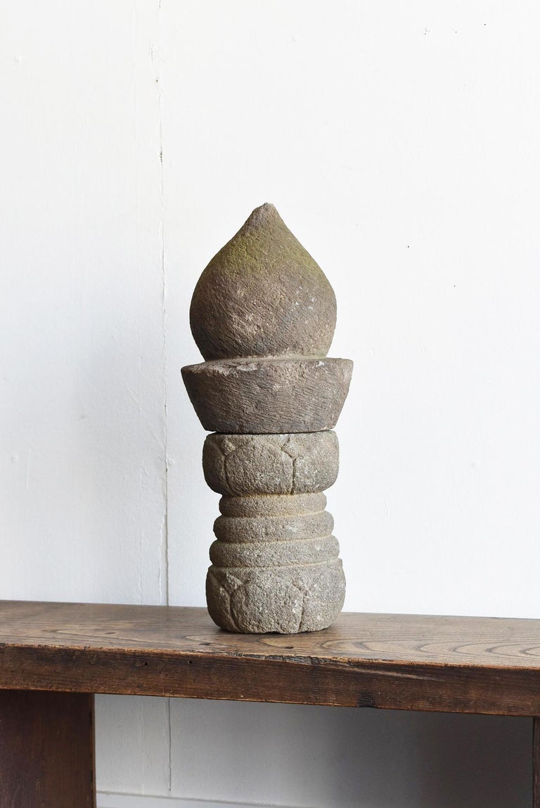 Japanese Antique Tower / Garden Stone / Edo Period Temple Stone ...