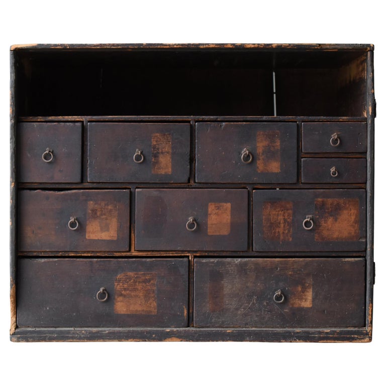 Japanese Antique Wabi Sabi Drawer 1860s-1900s / Tansu Storage Cabinet ...