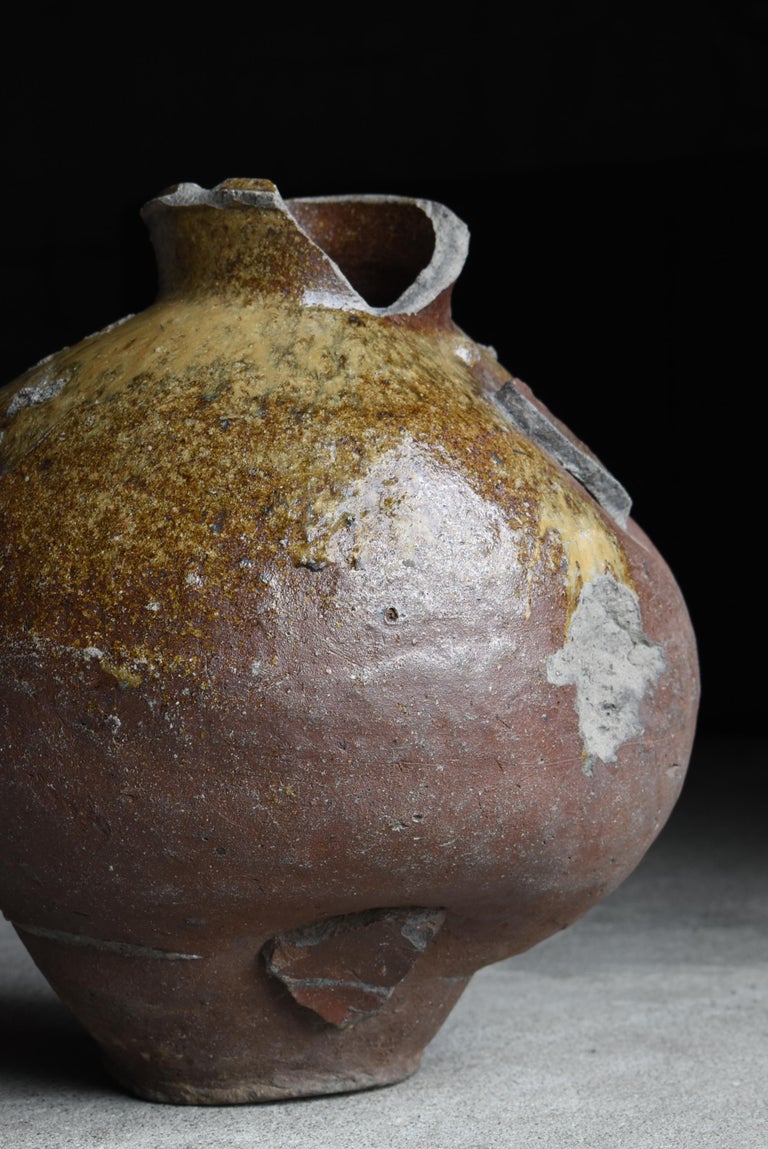 Japanische japanische antike japanische Wabi Sabi Keramik Vase 1600er ...