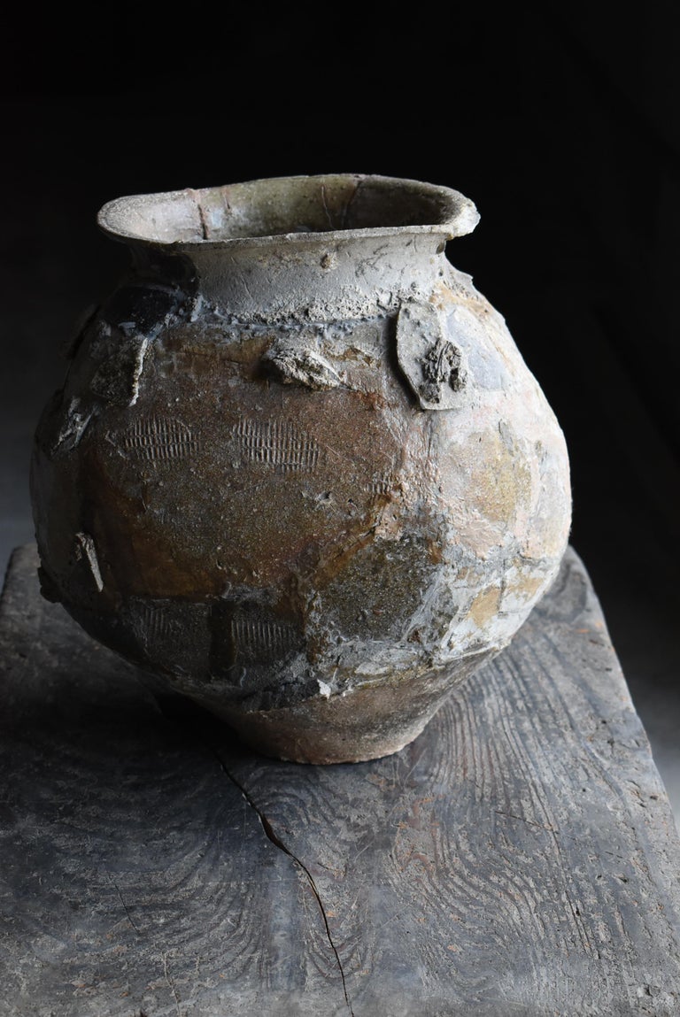 Japanese Antique Wabi Sabi Pottery Vase / Flower Vase Vessel Jar For ...