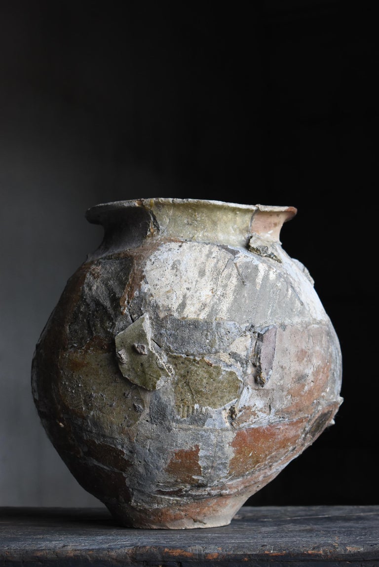 Japanese Antique Wabi Sabi Pottery Vase / Flower Vase Vessel Jar For ...