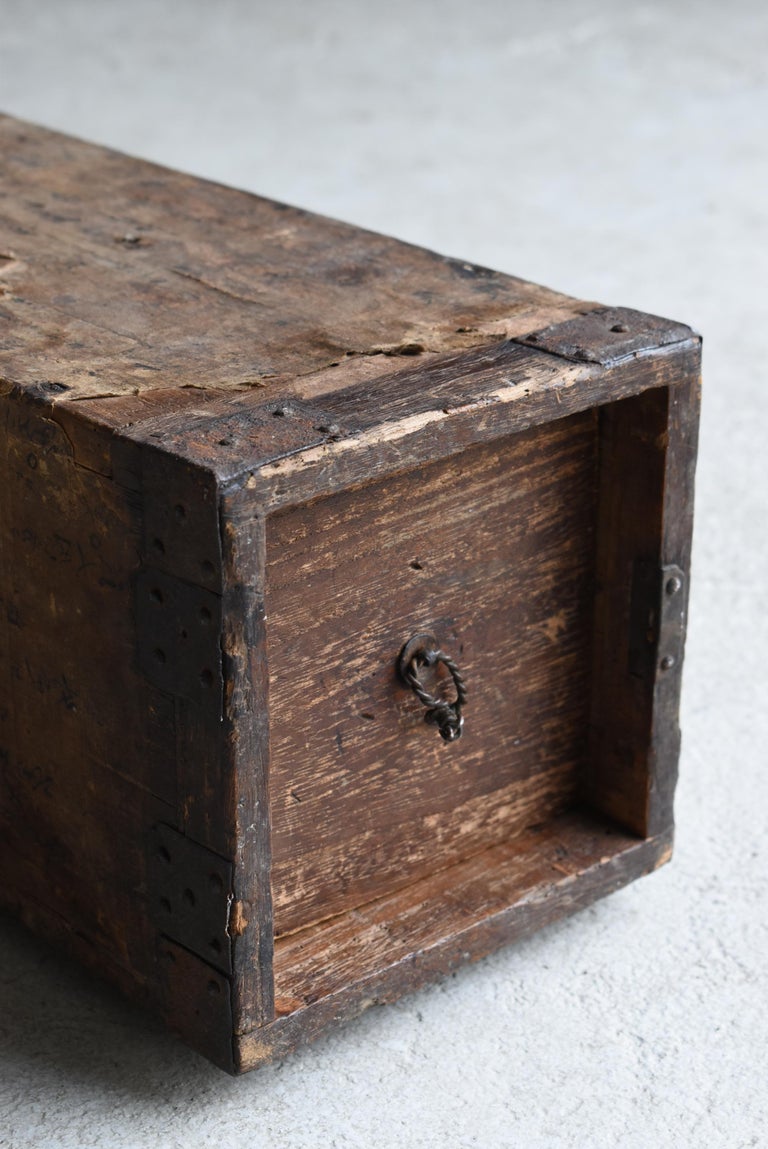 Japanese Antique Wabi Sabi Wooden Box 1800s-1860s / Sword case ...
