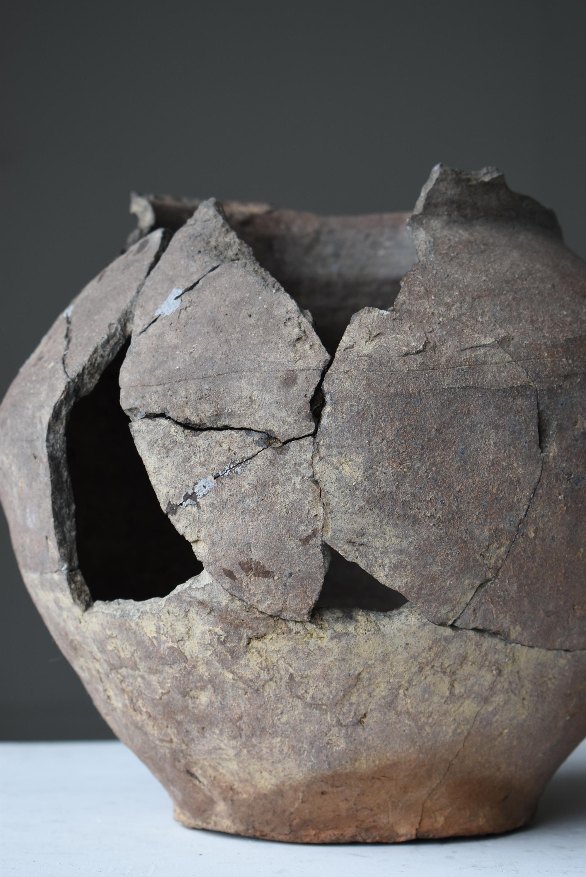 Japanese Antique Wabisabi Pottery Vase / Flower Vase Vessel Jar Tsubo ...