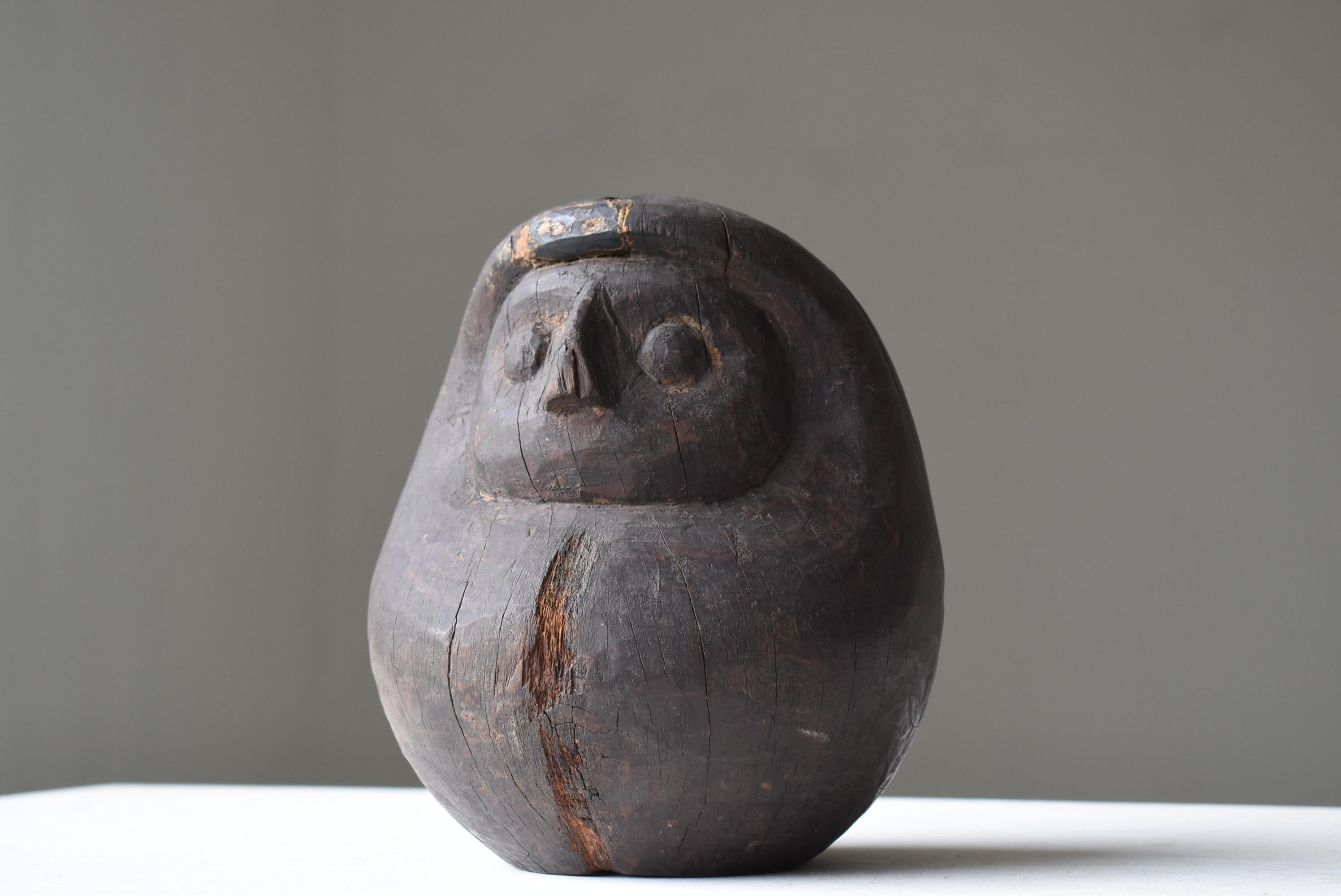 Japanese Antique Wood Carving Daruma 1860s-1900s/Mingei Wab-Isabi ...