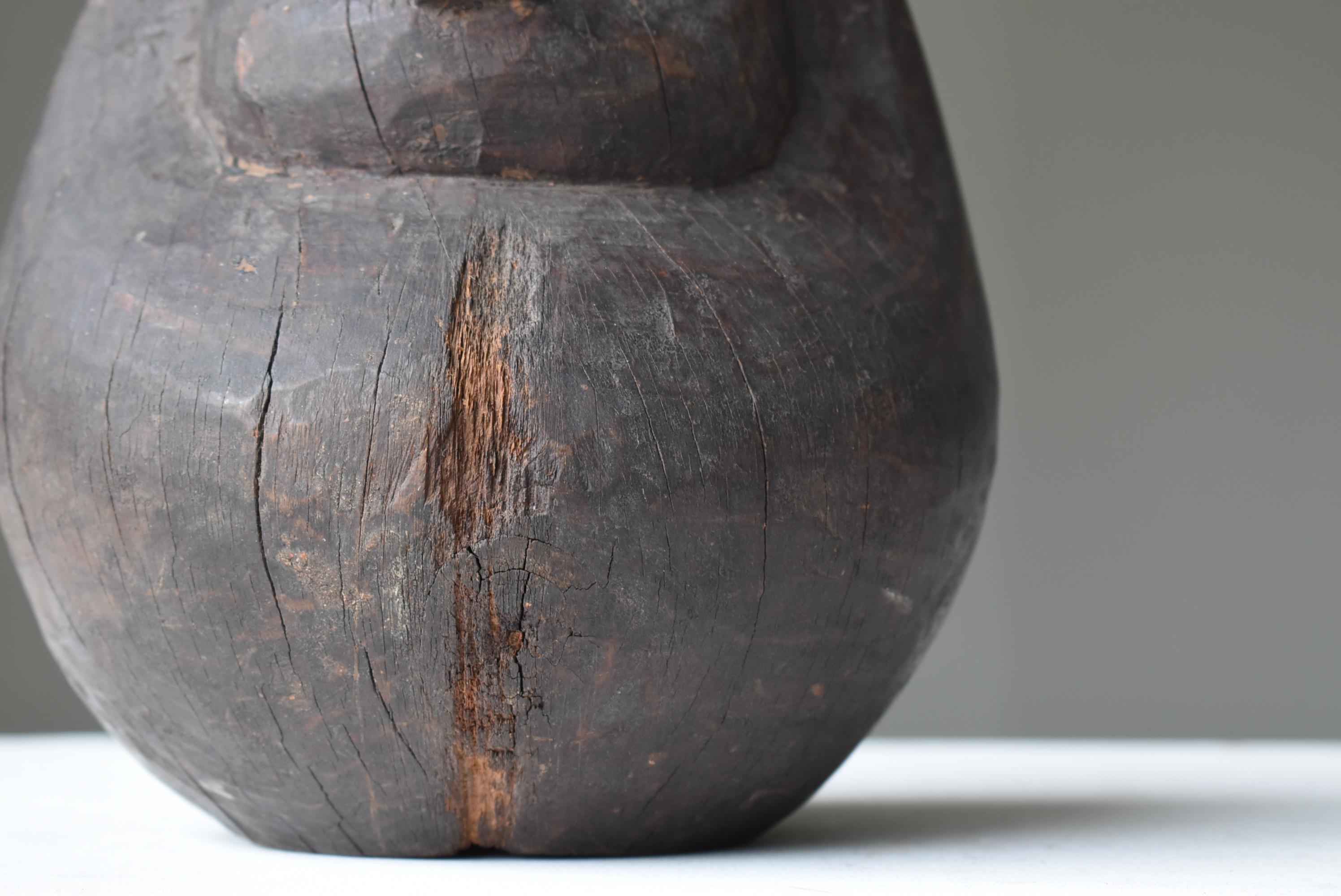 Japanese Antique Wood Carving Daruma 1860s-1900s/Mingei Wab-Isabi ...