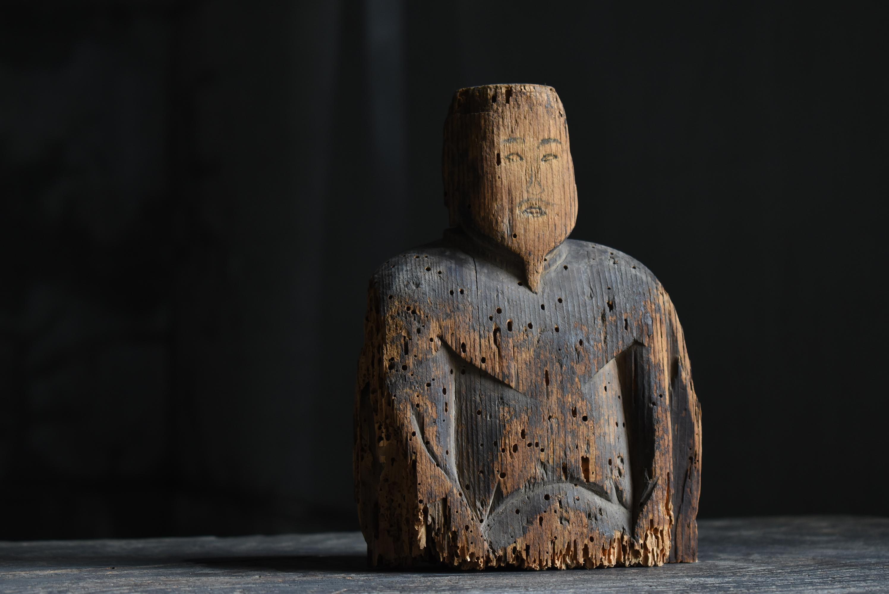 Japanese Antique Wood Carving God 1700s-1800s / Figurine Buddha Object ...