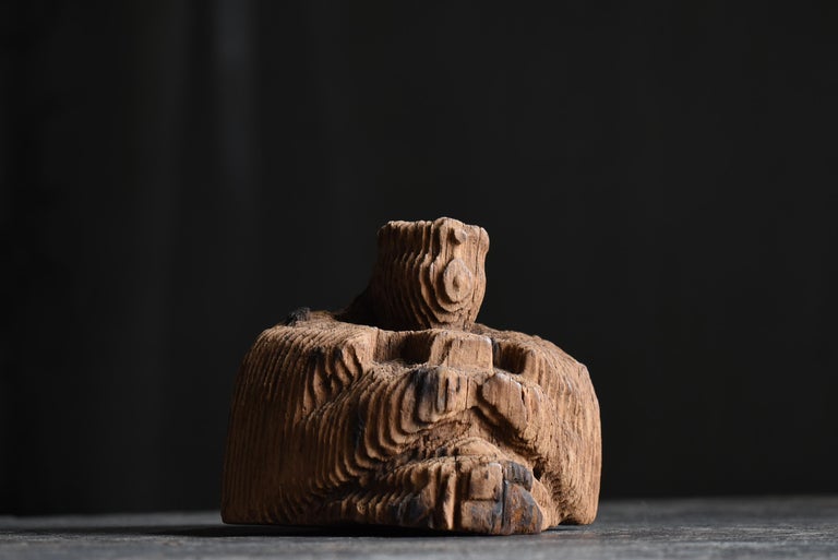 Japanese Antique Wood Carving Heavenly God 1800s-1860s / Figurine Wabi ...