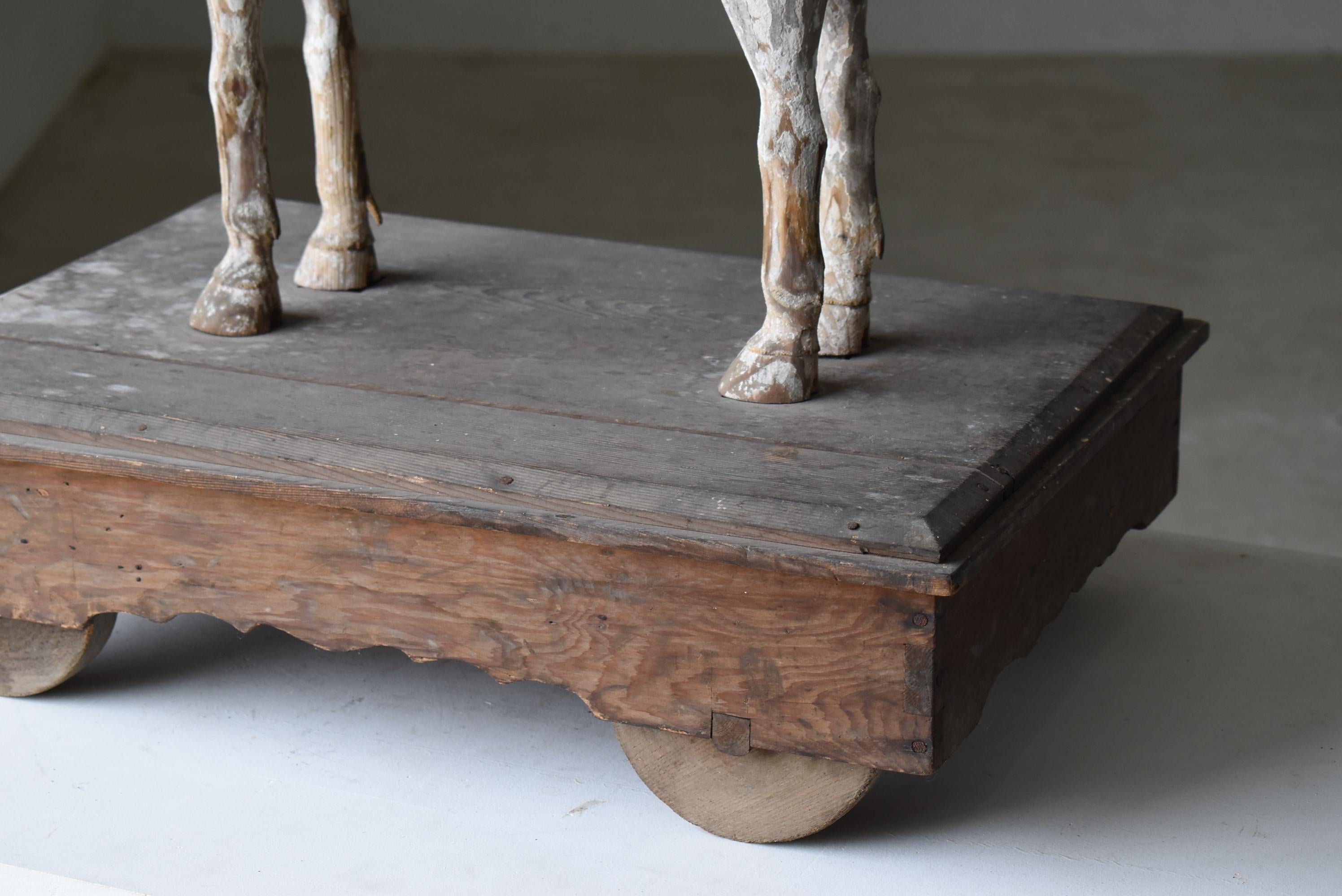 Japanese Antique Wood Carving Horse 1800s-1860s / Figurine Sculpture ...
