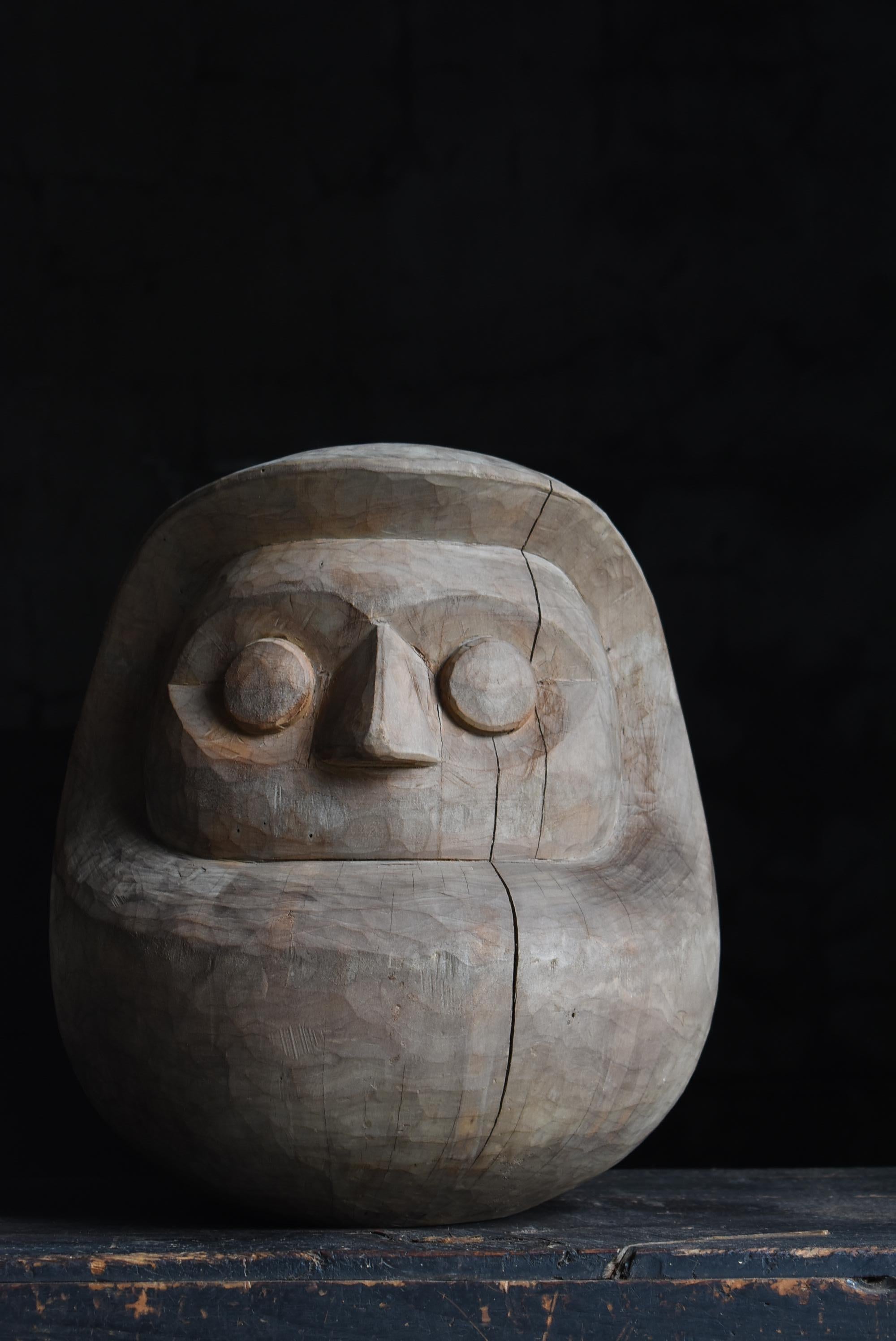 Japanese Antique Wood Carving Large Daruma 1860s-1920s / Wabi Sabi ...