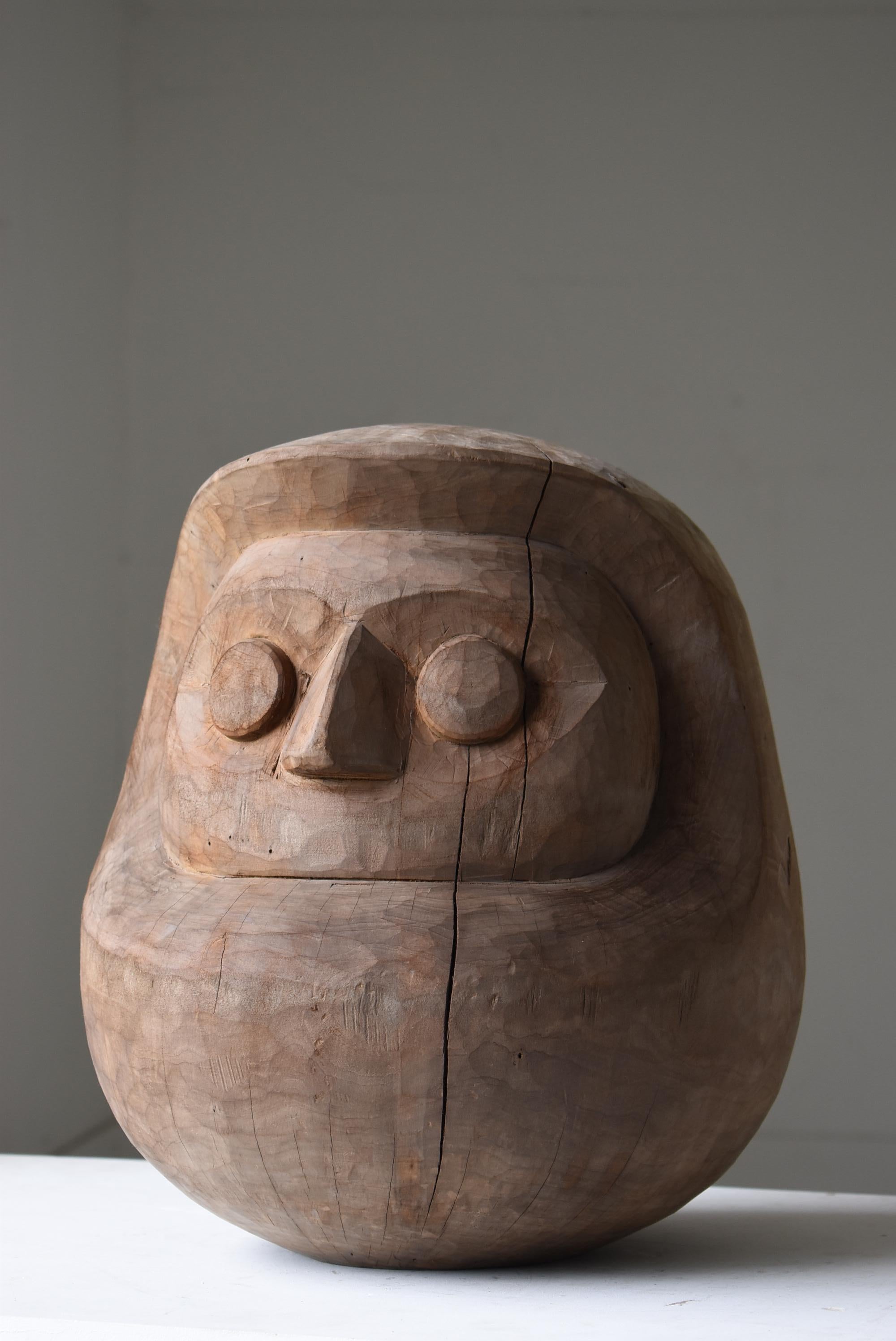 Japanese Antique Wood Carving Large Daruma 1860s-1920s / Wabi Sabi ...
