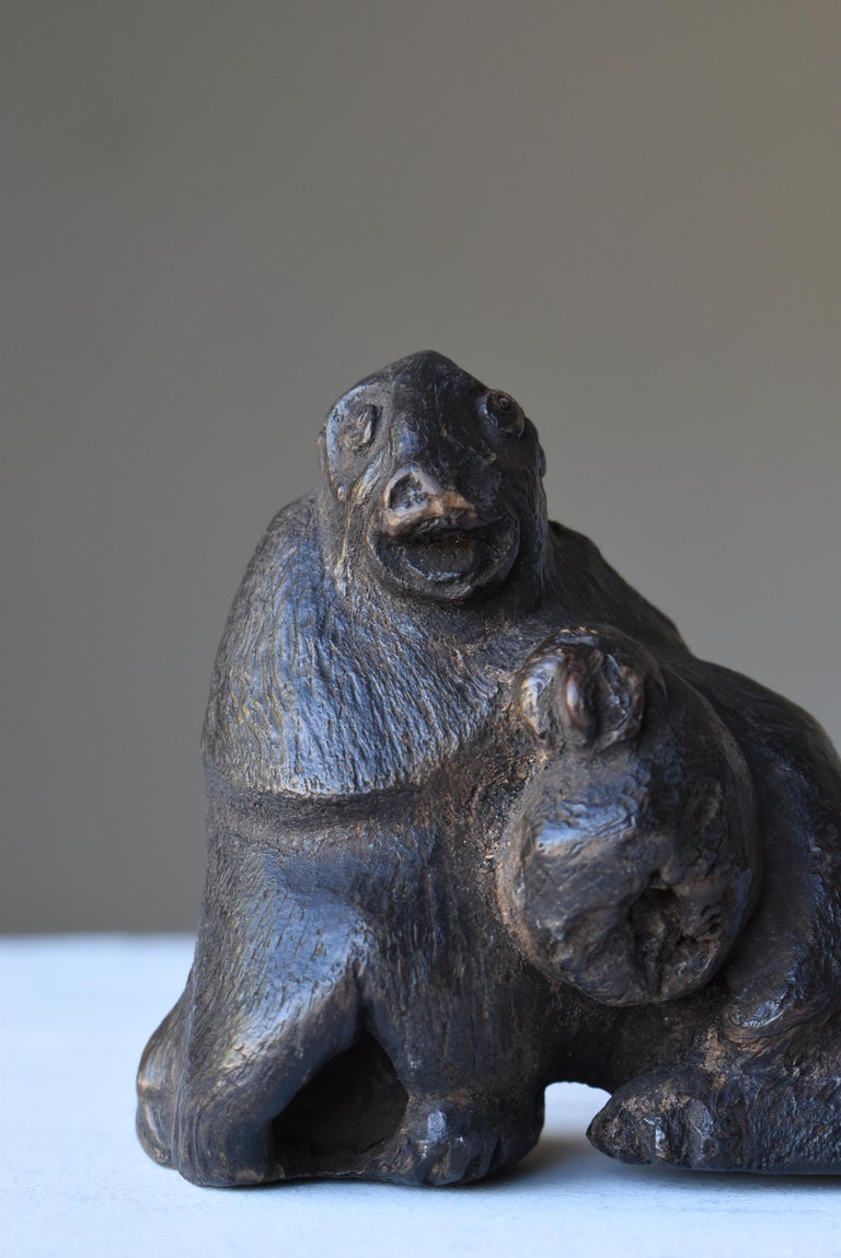Japanese Antique Wood Carving Monkey 1860s-1900s / Figurine Sculpture ...