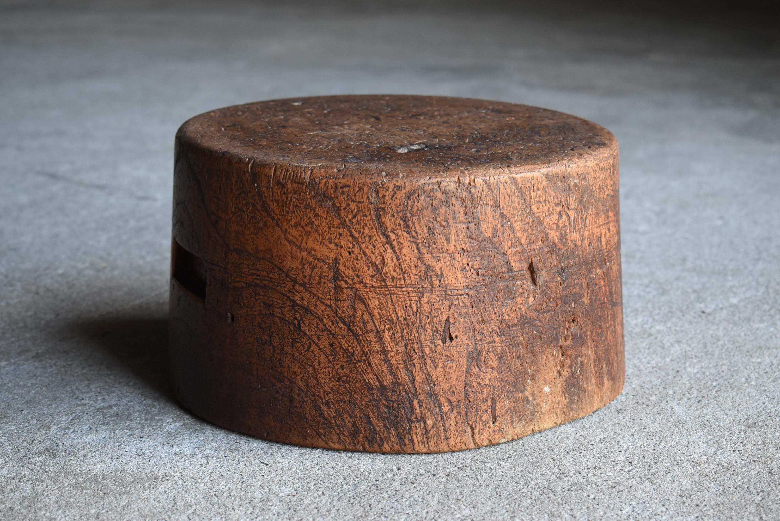 Japanese Antique Wooden Block Stool 1860s-1900s / Wabi Sabi Wood Chair ...
