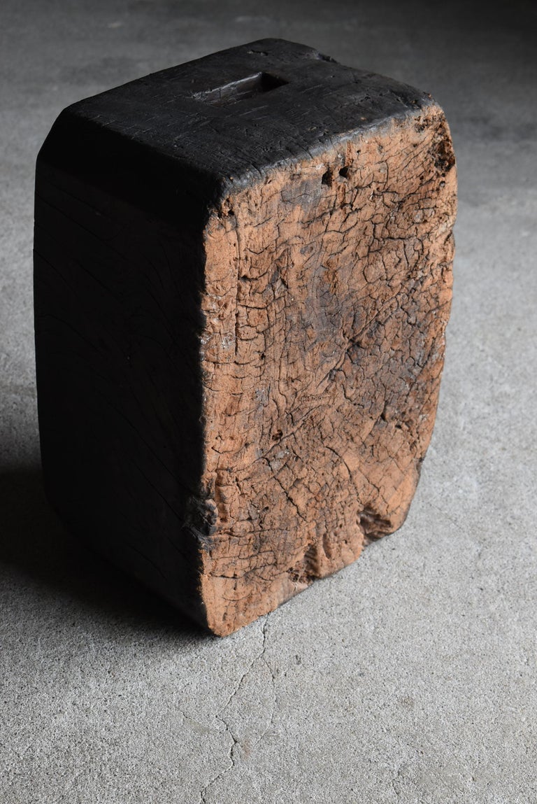 Japanese Antique Wooden Block Stool 1860s-1900s / Wood Chair Primitive ...