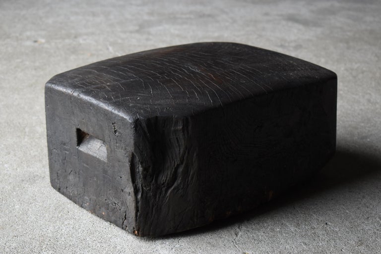Japanese Antique Wooden Block Stool 1860s-1900s / Wood Chair Primitive ...