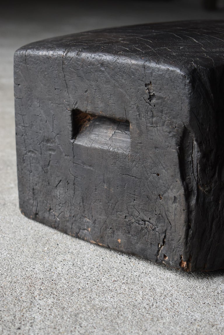 Japanese Antique Wooden Block Stool 1860s-1900s / Wood Chair Primitive ...