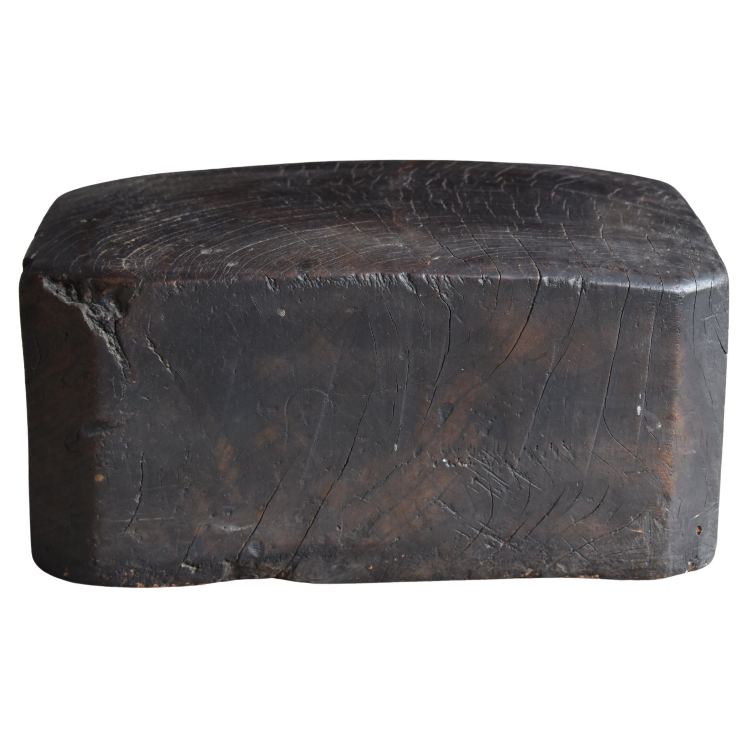 Japanese Antique Wooden Block Stool 1860s-1900s / Primitive Wabi Sabi ...