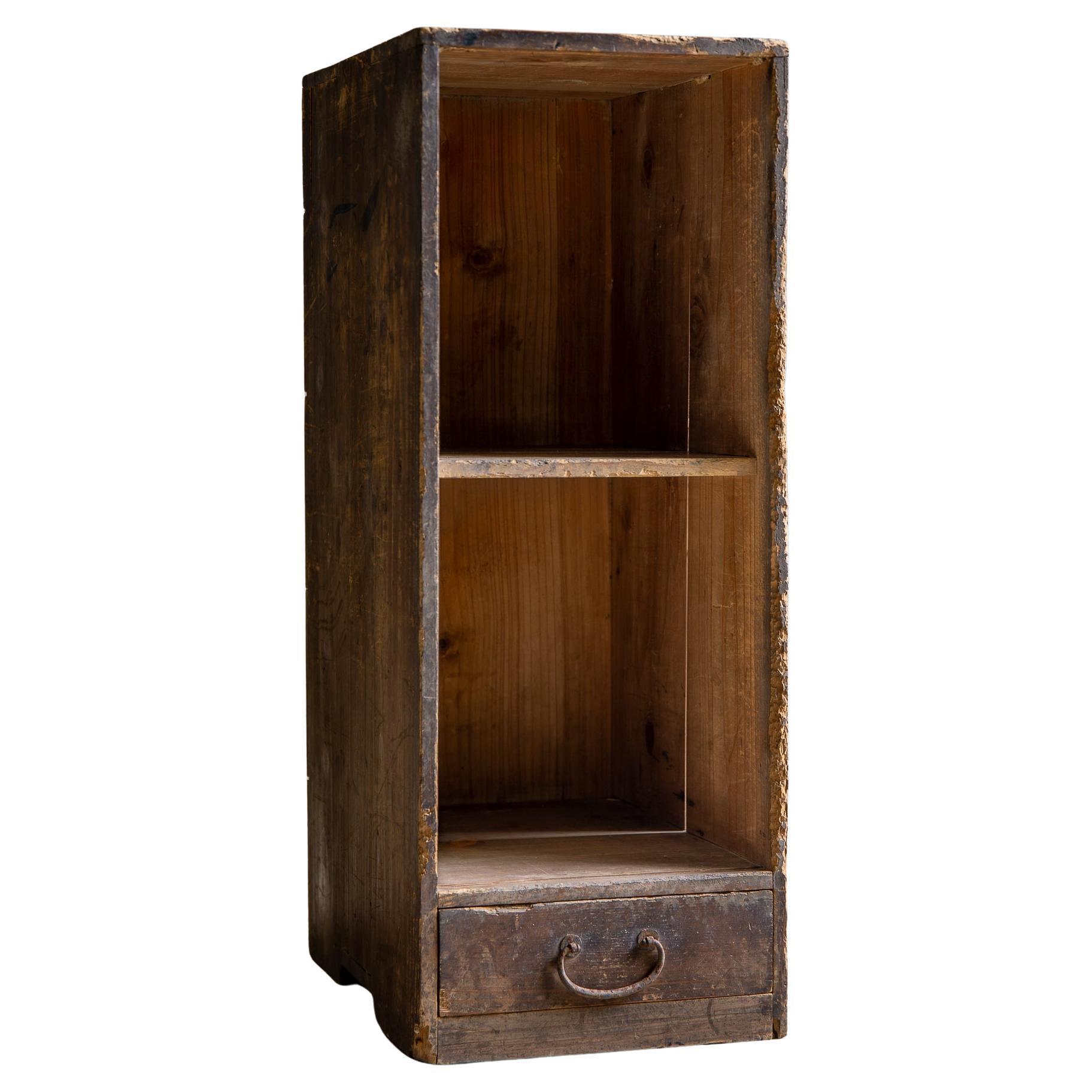 Japanese antique wooden bookcase 1898, Meiji era. wabi sabi small ...