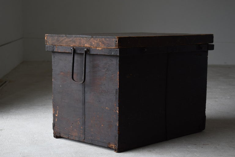 Japanese Antique Wooden Box 1860s-1900s/Storage Sofa Table Tansu Coffee ...