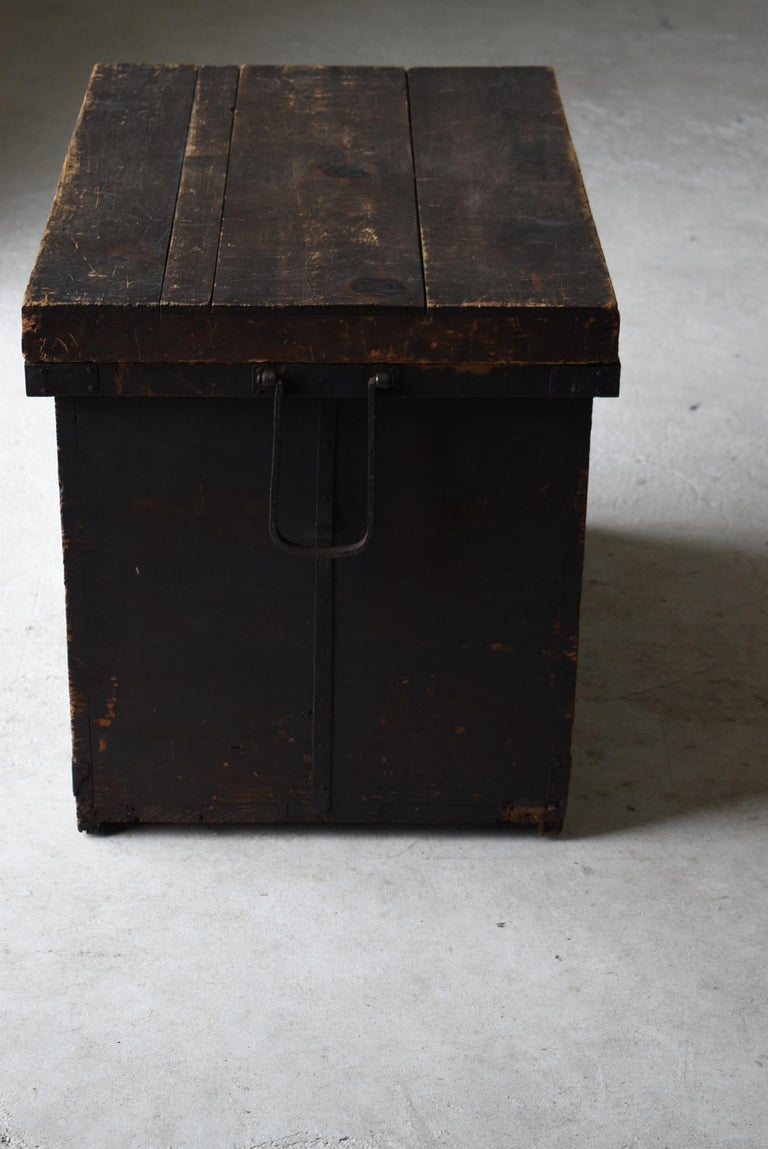 Japanese Antique Wooden Box 1860s-1900s/Storage Sofa Table Tansu Coffee ...