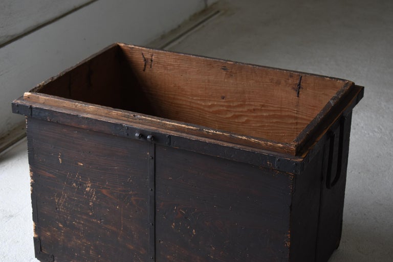 Japanese Antique Wooden Box 1860s-1900s/Storage Sofa Table Tansu Coffee ...