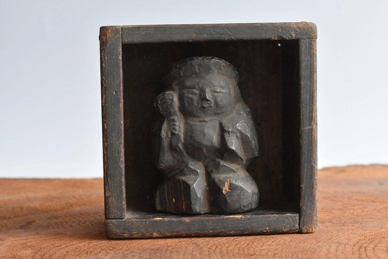 Japanese Antique Wooden Buddha Statue / "Daikoku-Ten" Edo Period-Meiji ...