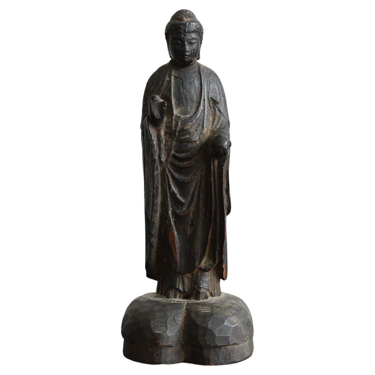 Japanese Antique Wooden Buddha Statue/Yakushi Nyorai, 18th-19th Century ...