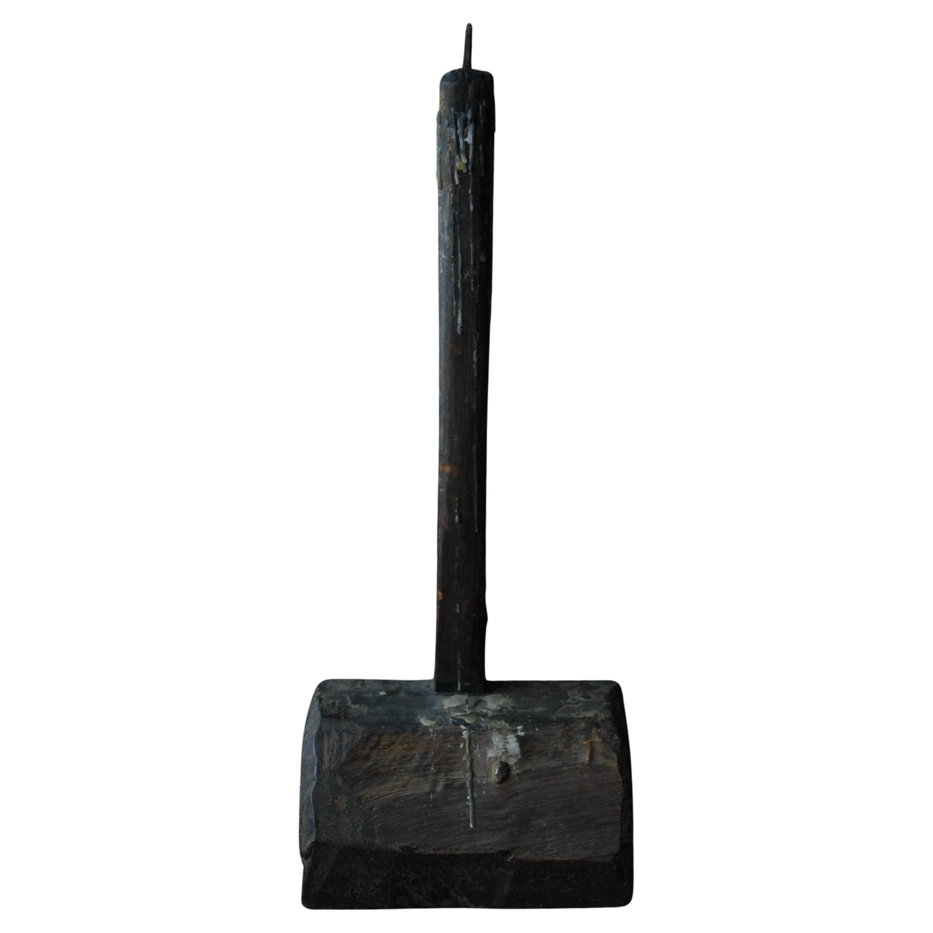 Japanese Antique Wooden Candle Stick / Folk Art Object / 1868-1912s ...