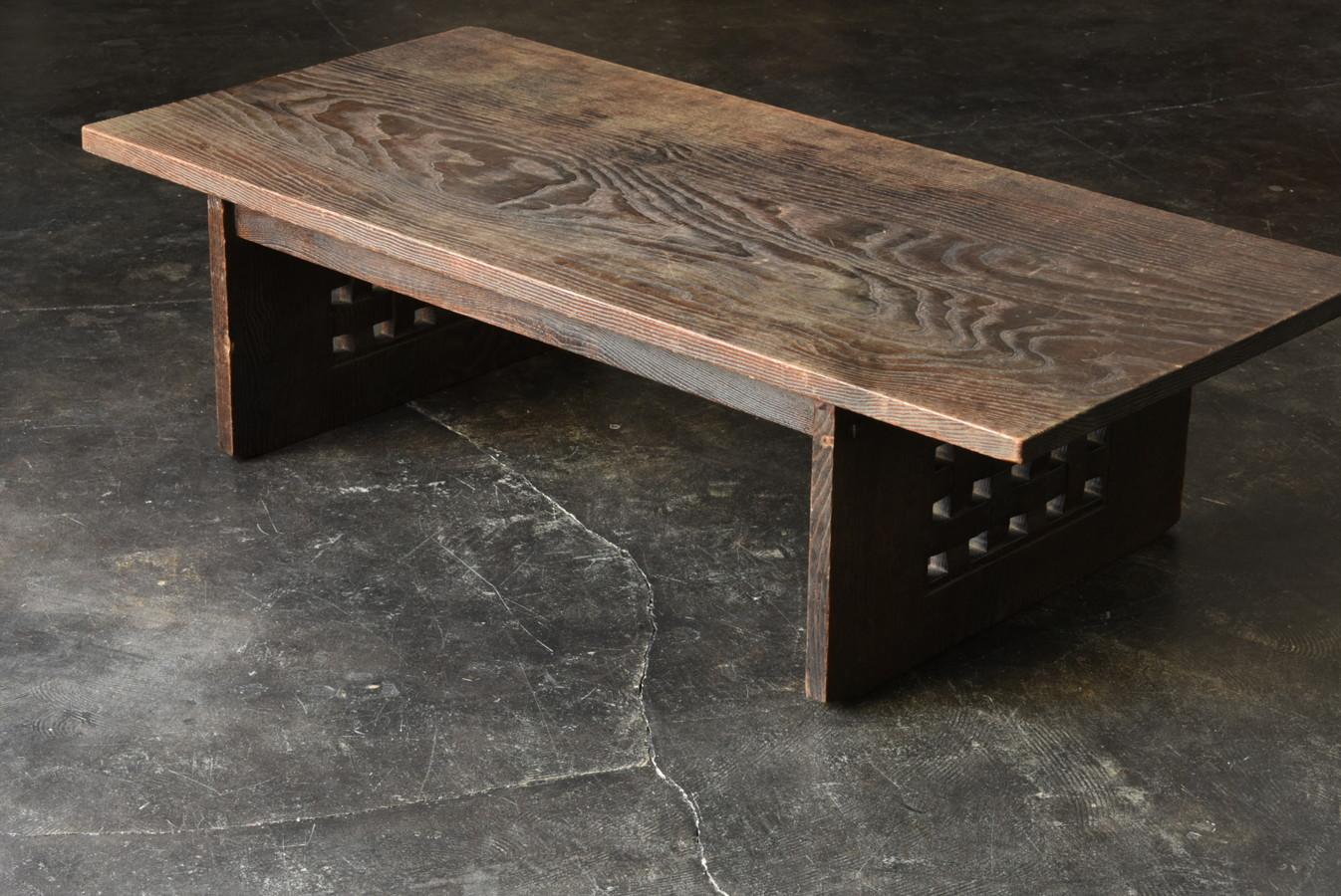 Japanese Antique Wooden Low Table/1900-1940/Beautiful Wood Grain Table ...
