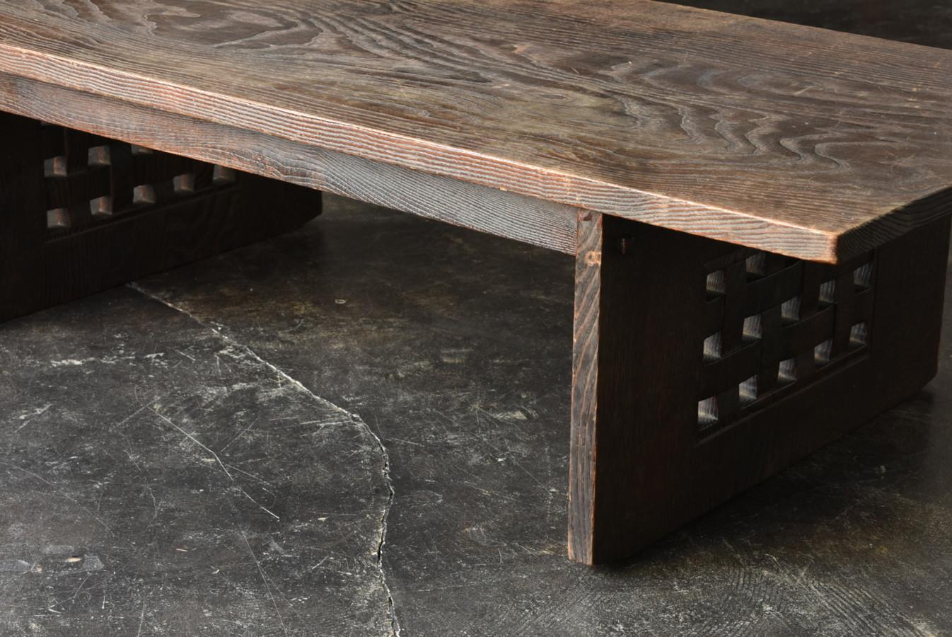 Japanese Antique Wooden Low Table/1900-1940/Beautiful Wood Grain Table ...