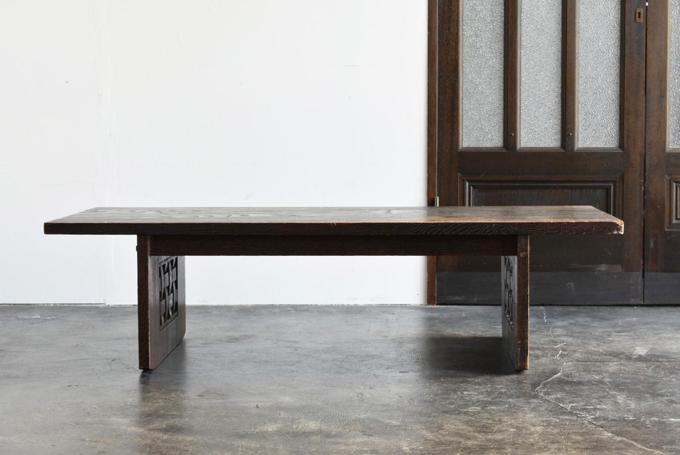 Japanese Antique Wooden Low Table/1900-1940/Beautiful Wood Grain Table ...