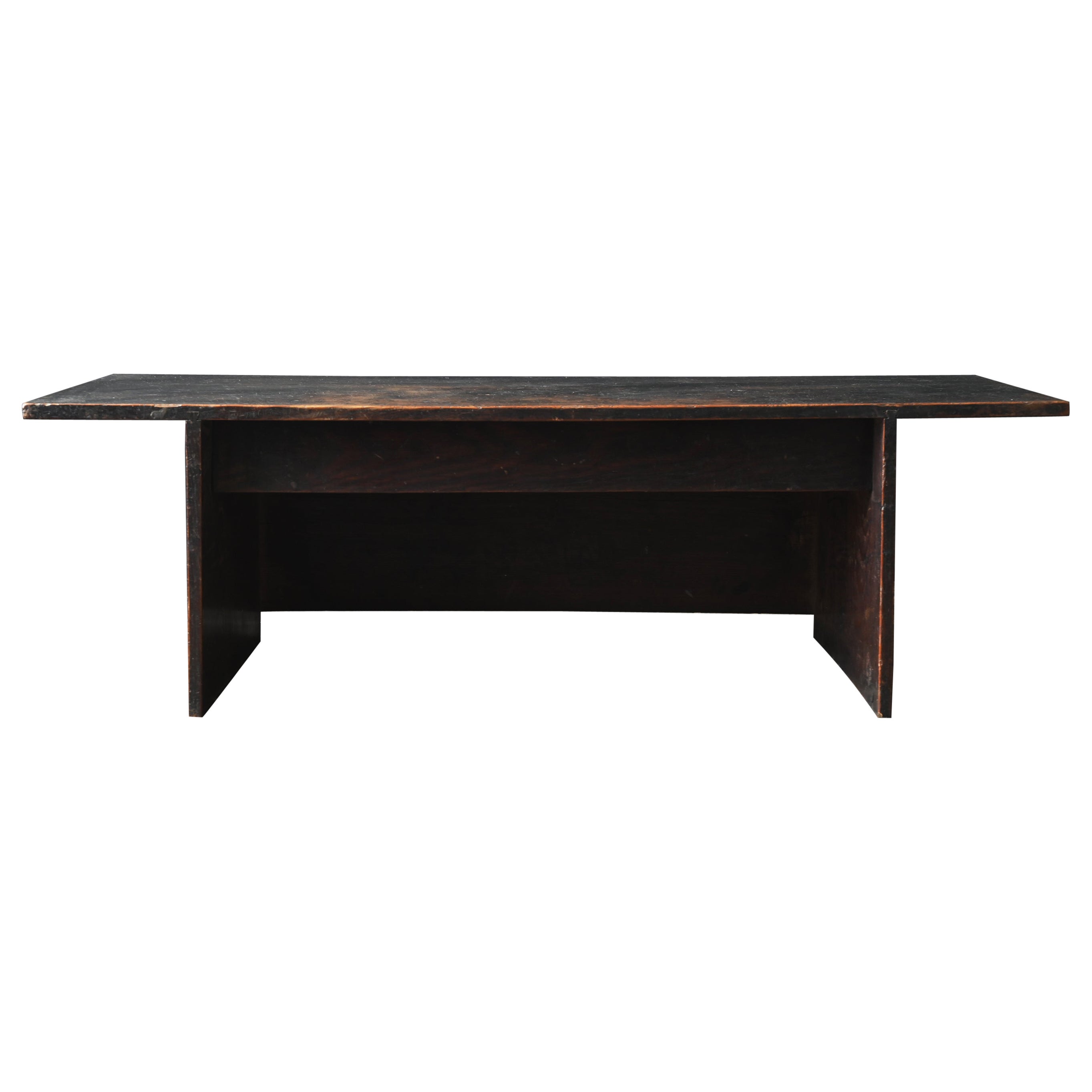 Japanese Antique Platform Table with Single-Plank Ash Top, Late Meiji ...