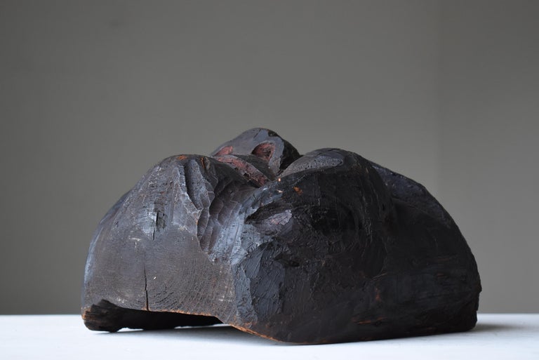Japanese Antique Wooden Mask 1800s-1860s / Mingei Wabi Sabi Sculpture ...