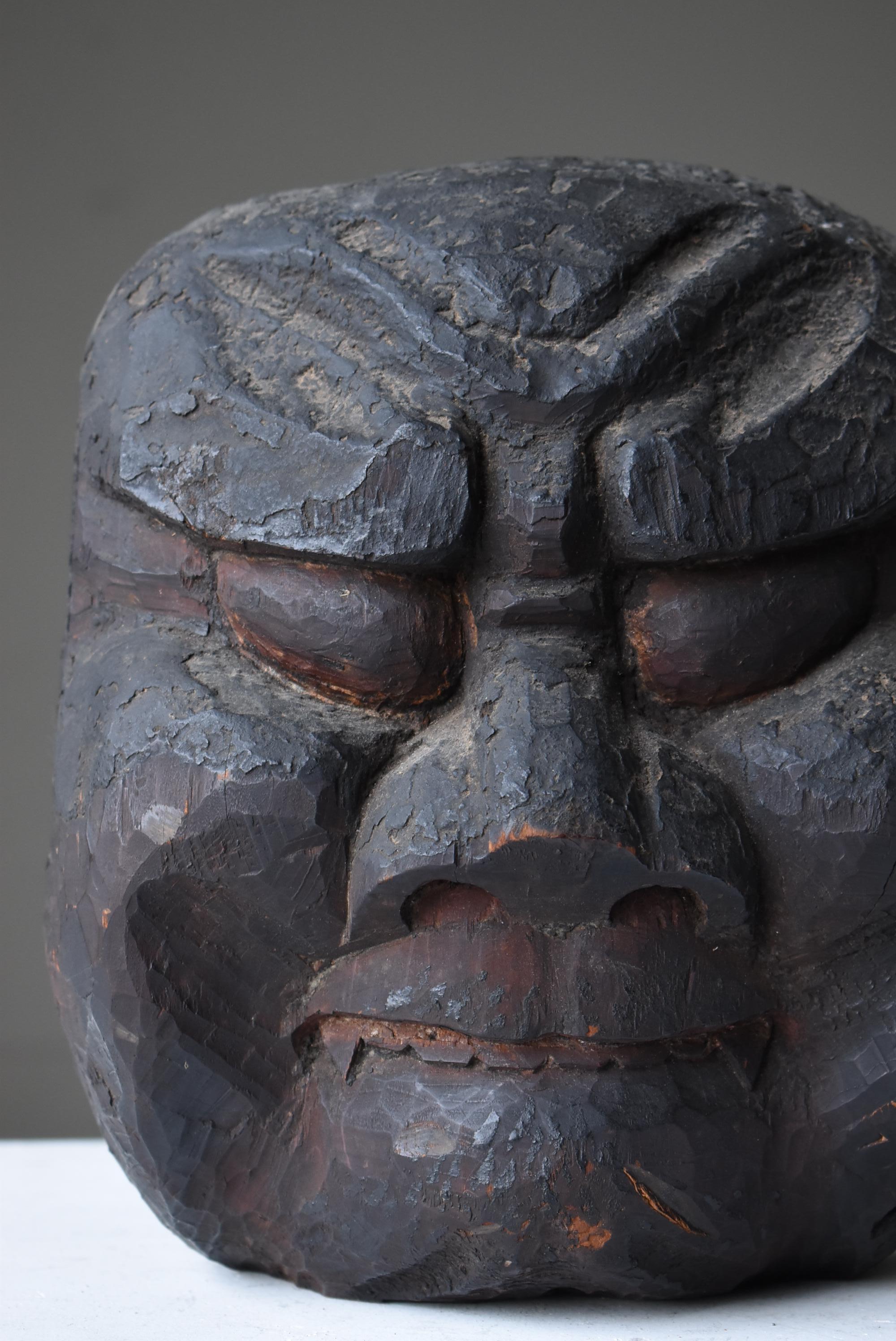 Japanese Antique Wooden Mask 1800s-1860s / Mingei Wabi Sabi Sculpture ...