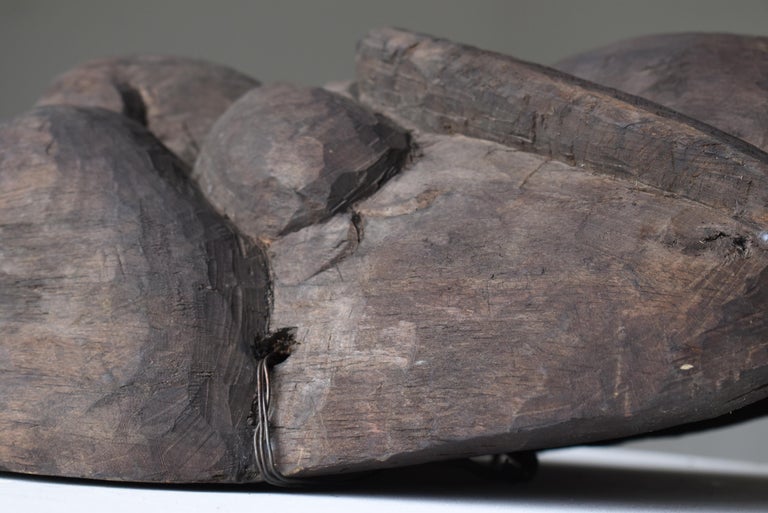 Japanese Antique Wooden Mask 1860s-1920s / Mingei Wabi Sabi Sculpture ...