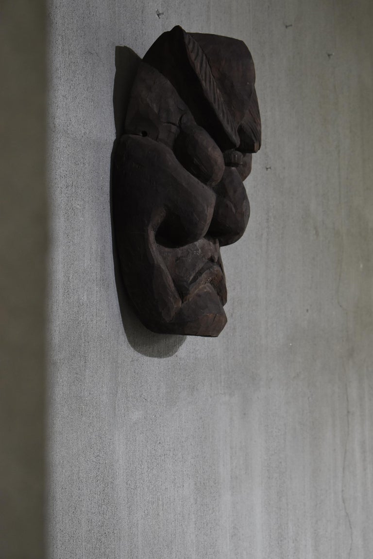 Japanese Antique Wooden Mask 1860s-1920s / Mingei Wabi Sabi Sculpture ...