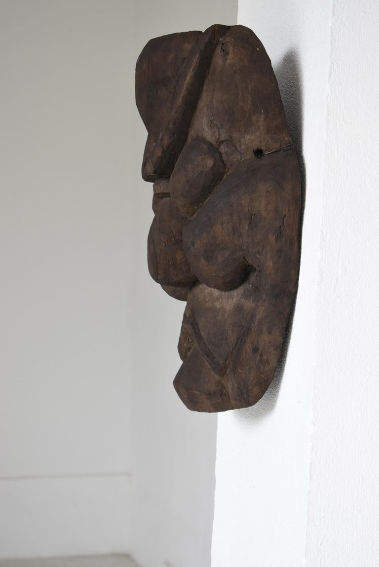 Japanese Antique Wooden Mask 1860s-1920s / Mingei Wabi Sabi Sculpture ...