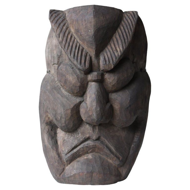 Japanese Antique Wooden Mask 1860s-1920s / Mingei Wabi Sabi Sculpture ...