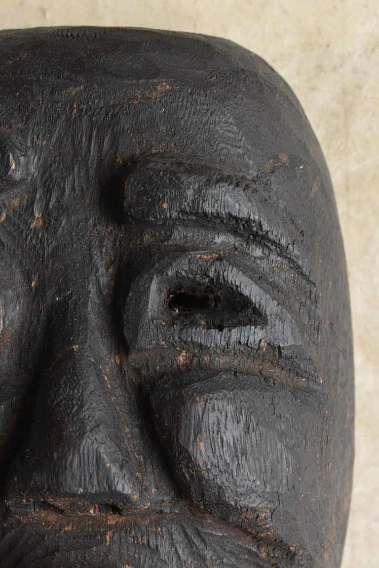 Japanese Antique Wooden Mask "Hyottoko" / 19th to Early 20th Century ...
