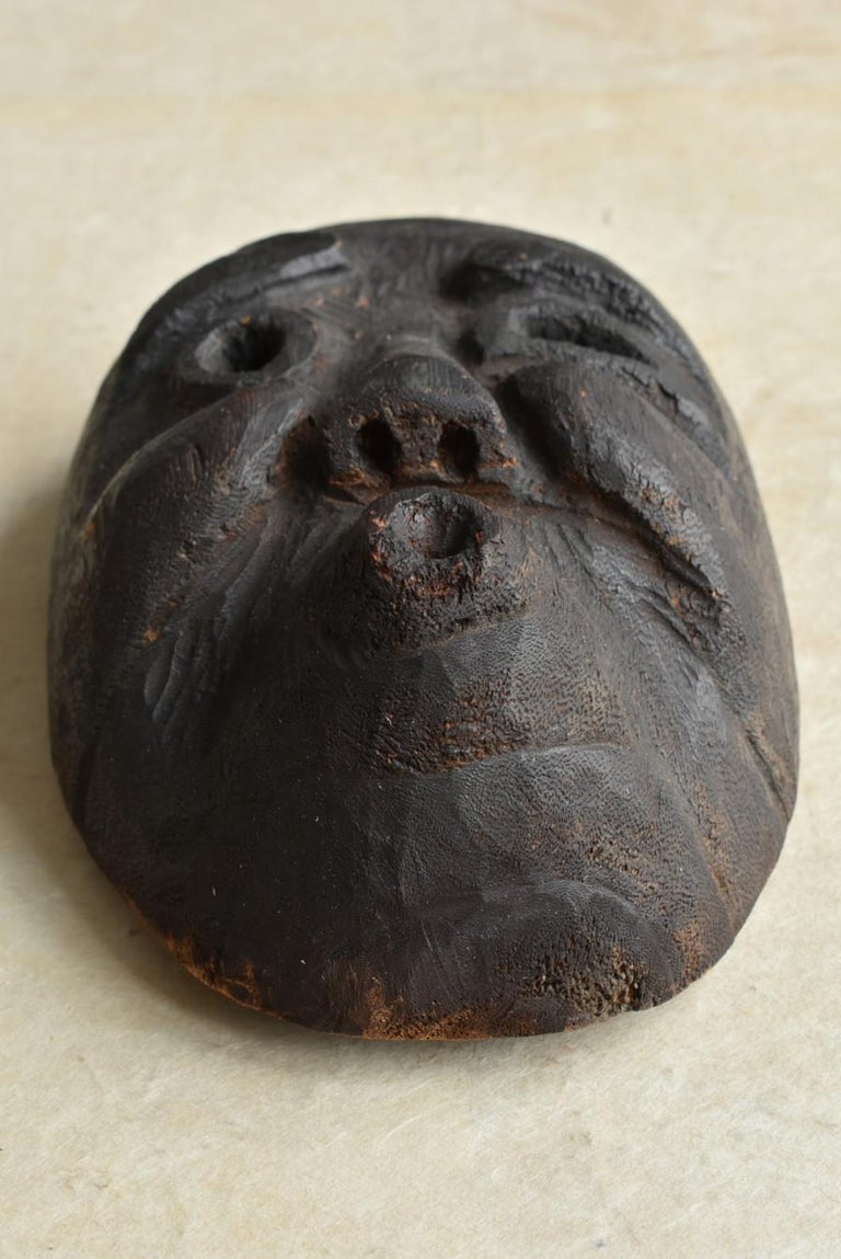 Japanese Antique Wooden Mask "Hyottoko" / 19th to Early 20th Century ...