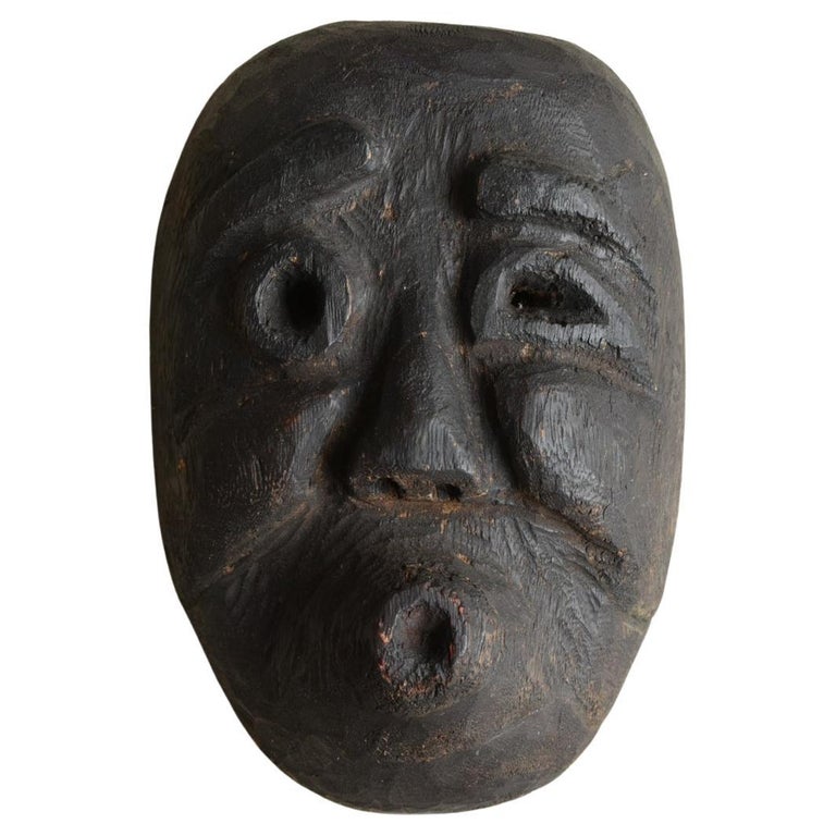 Japanese Antique Wooden Mask "Hyottoko" / 19th to Early 20th Century ...