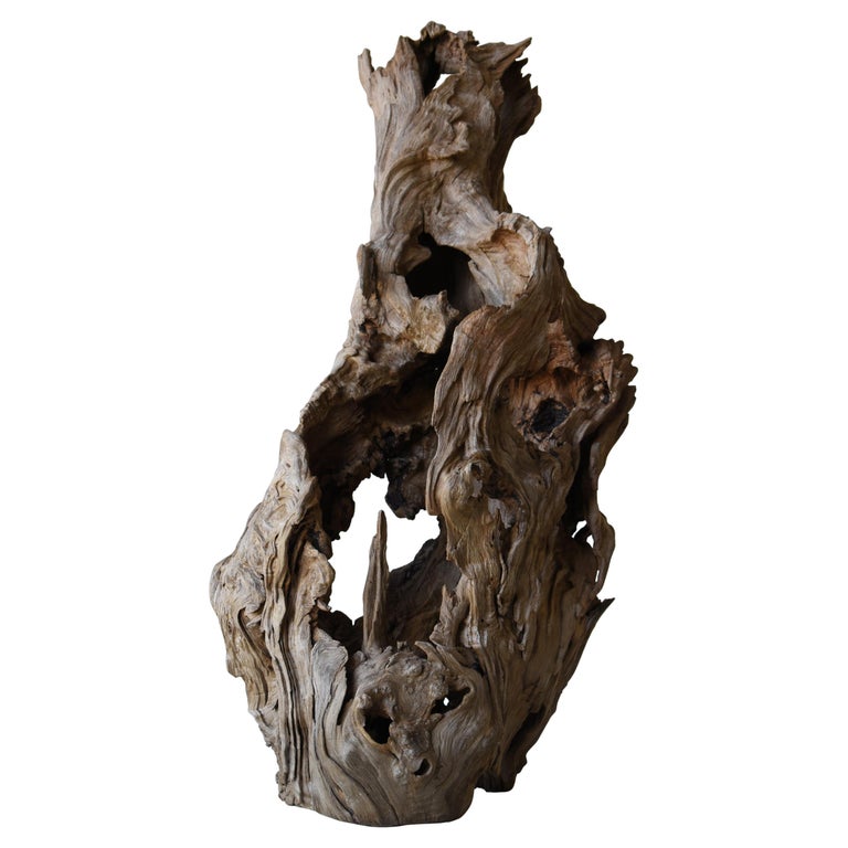 Japanese Antique Wooden Object/Natural Wood Figurine Wabisabi Art ...